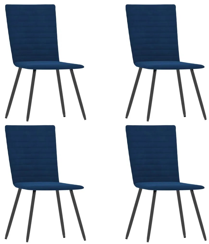 287805 vidaXL Jídelní židle 4 ks modré samet