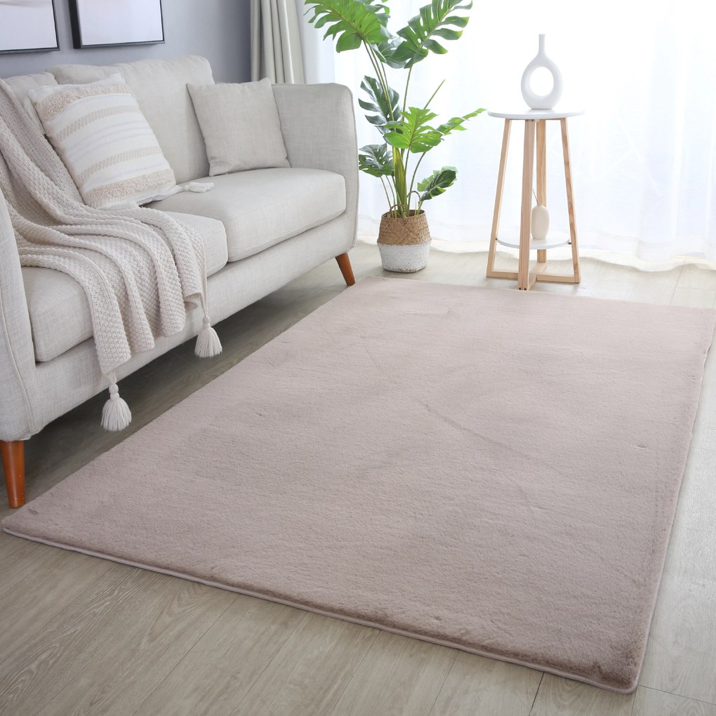 Ayyildiz, Kusový koberec Pouffy 5100 Beige, 80x150, béžová, obývací pokoj