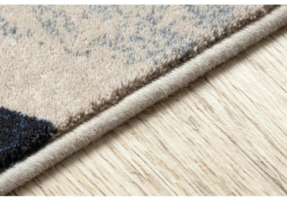 Vlněný kusový koberec Basim béžovo modrý 80x150cm