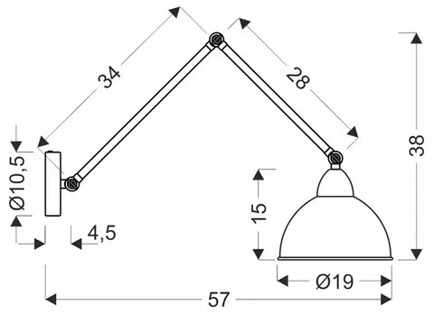 Nástěnná lampička TRUCK 1xE27/40W/230V zlatá/černá