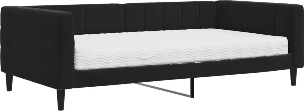 Válenda s matrací černá 100 x 200 cm samet 3196678