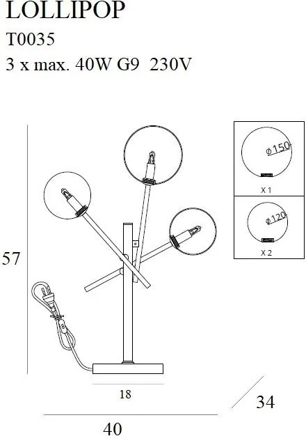 Maxlight Stolní lampa Maxlight T0035 LOLLIPOP