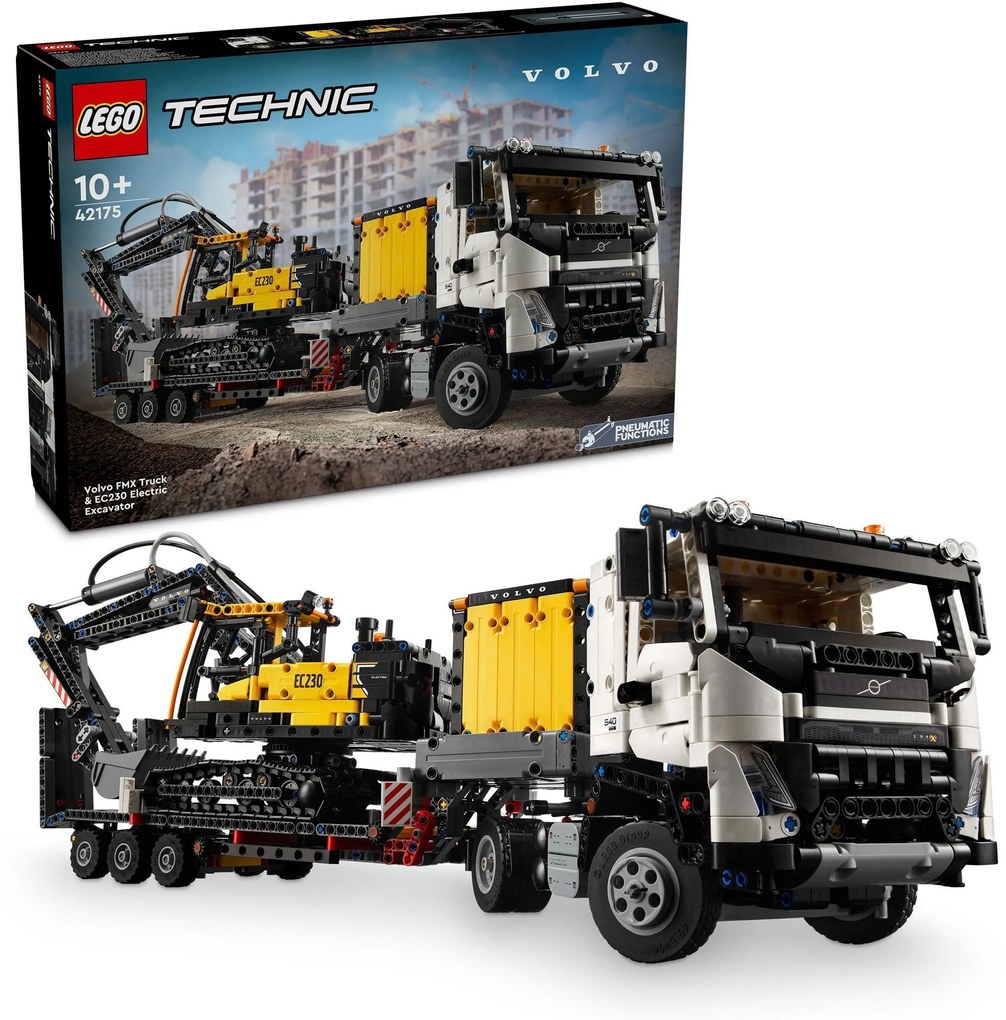 Lego stavebnice lego technic 42175 nákladní auto volvo fmx a elektrický bagr volvo ec230