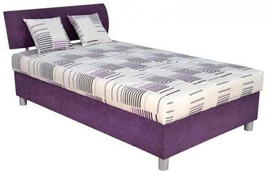 Čalouněná postel George 120x200, fialová, včetně matrace