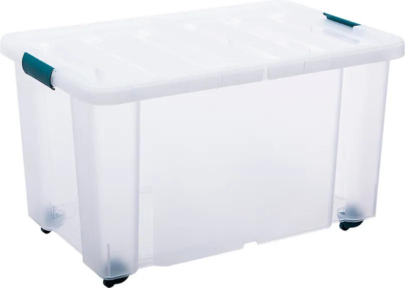 Plast Team Úložný box s víkem průhledný- box 55 litrů 2272017P | Biano