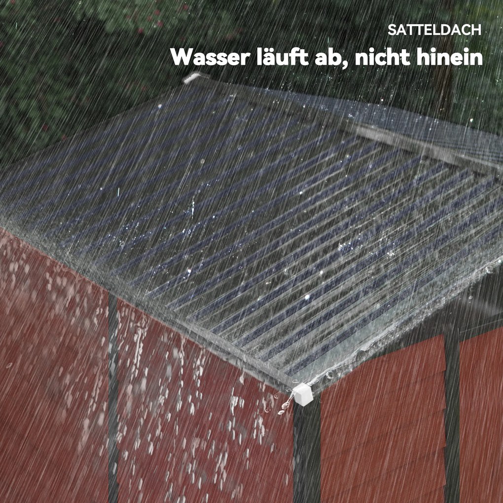 Outsunny Zahradní Kůlna 4,4 m², Zahradní Dům s Pultovou Střechou, Posuvné Dveře, Základna, Snadná Montáž 240 x 206 x 198 cm, Kůlna z Pozinkované Ocel…