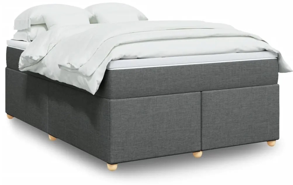 Box spring postel s matrací tmavě šedá 160x200 cm textil 3285388