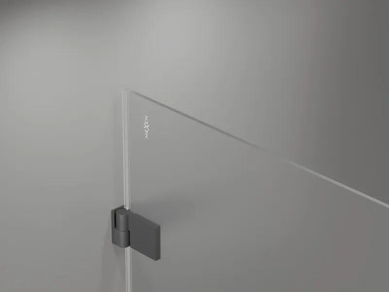 Mexen Lunar-B Duo výklopný sprchový kout 100 x 95 cm, čiré sklo, grafitová, 832-100L-095P-95-00