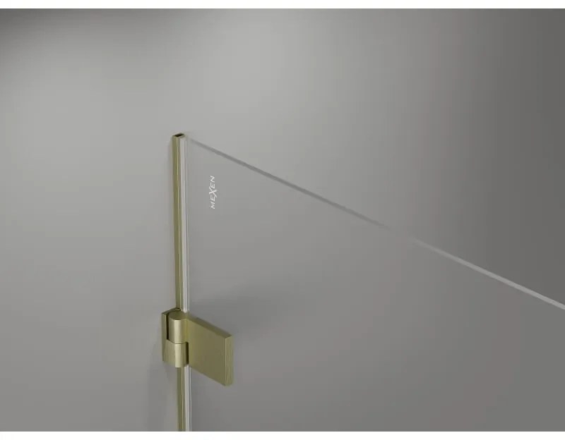 Mexen, Mexen Lunar-B levé otočné sprchové dveře 65 cm, transparentní, broušené zlaté - 832-065-000-55-00-L