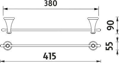 Nimco LADA retro držák na ručníky, 42 cm LA 19035-65