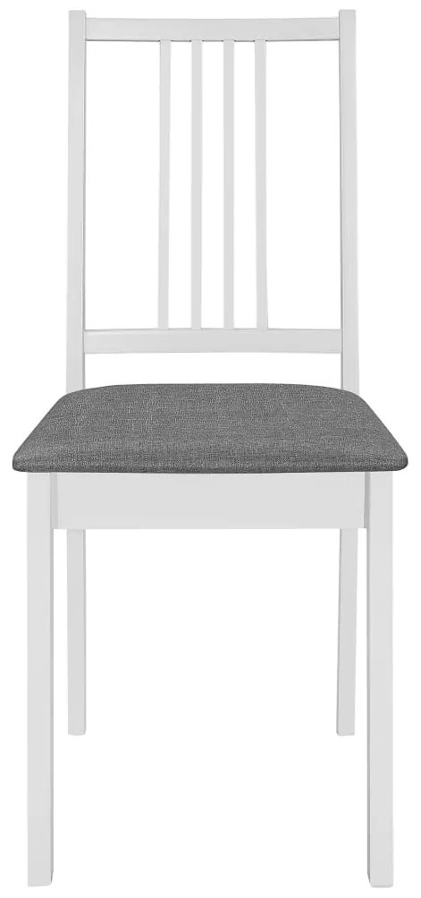Jídelní židle s poduškami 4 ks bílé masivní dřevo - Default Title