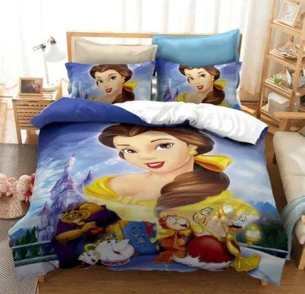 3-dílné ložní povlečení Disney princezny Varianta: Kráska a zvíře 03, Velikost: EU King (240x220cm)