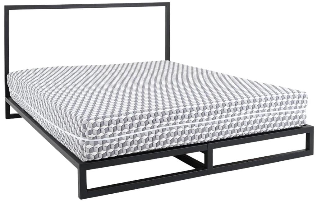 OnaDnes -20% Nordic Design Černá kovová dvoulůžková postel Agiama 140 x 200 cm