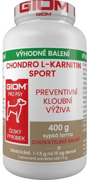 Giom S Chondro L-karnitin SPORT pro psy 400 g