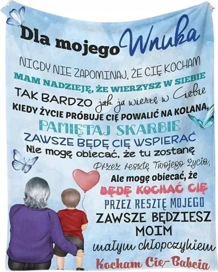 Dojemná Deka Pro Vnuka Od Babičky, Vyznání, Dopis, Vytlačovač Slz, Suvenýr