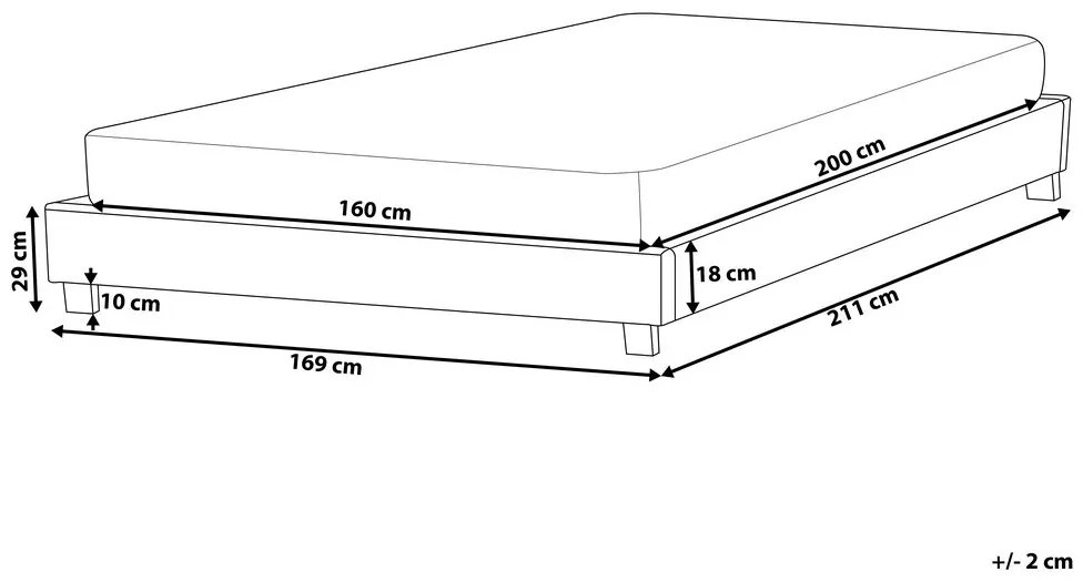 Manželská postel 160 cm ROXENNE (s roštem) (šedá). 1007478