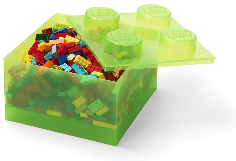 Zelený plastový dětský úložný box 25x25x18 cm – LEGO®