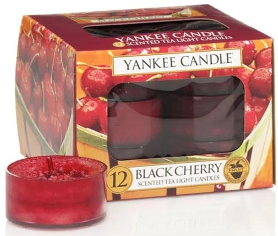 Yankee Candle - čajové svíčky Black Cherry (Zralé třešně) 12 ks