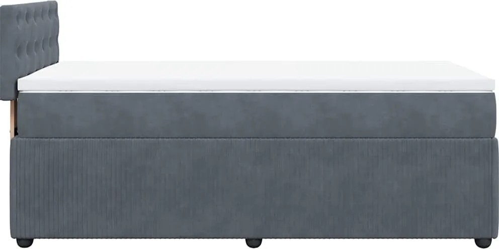 Box spring postel s matrací tmavě šedá 80 x 200 cm samet 3289903