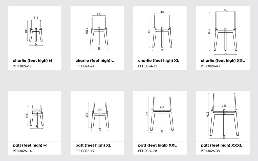 Feet High dřevěné nohy Pottery Pots XS - Ø 30 cm / V 28 cm