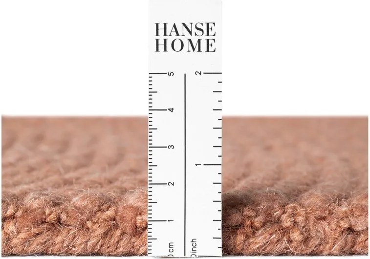 Ručně tkaný vlněný kulatý koberec v terakotové barvě ø 120 cm Calmio – Hanse Home