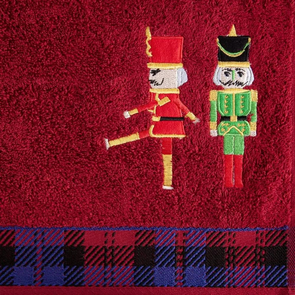 Bavlněný vánoční ručník červený s cínovými vojáčky Šířka: 70 cm | Délka: 140 cm