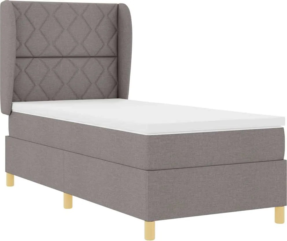 Postel s boxspringem s čelo Taupe 200 x 100 cm textil 3340806