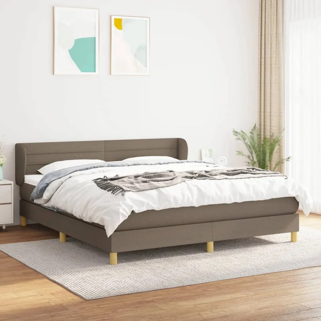 Box spring postel s matrací taupe 160x200 cm textil 3126897