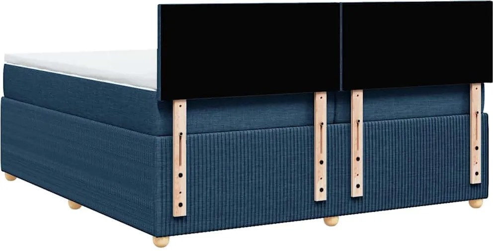 Box spring postel s matrací modrá 200x200 cm textil 3287562