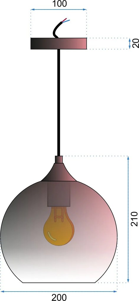 Toolight - Závěsné svítidlo E27 60W APP313-1CP, růžová-zlatá, OSW-00345