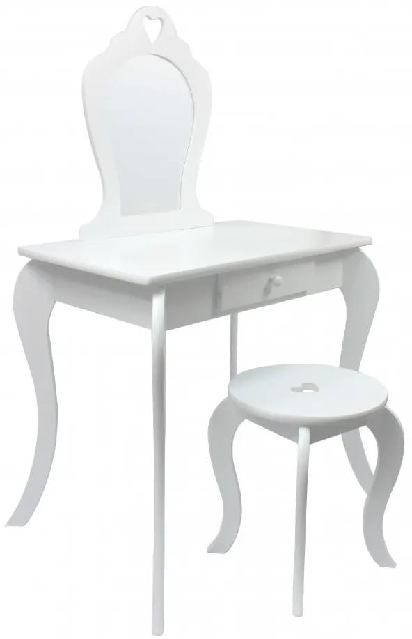 Dětský toaletní stolek na malování v bílé barvě