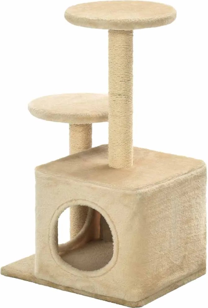 Škrabadlo pro kočky sisalové sloupky 60 cm béžové 170519