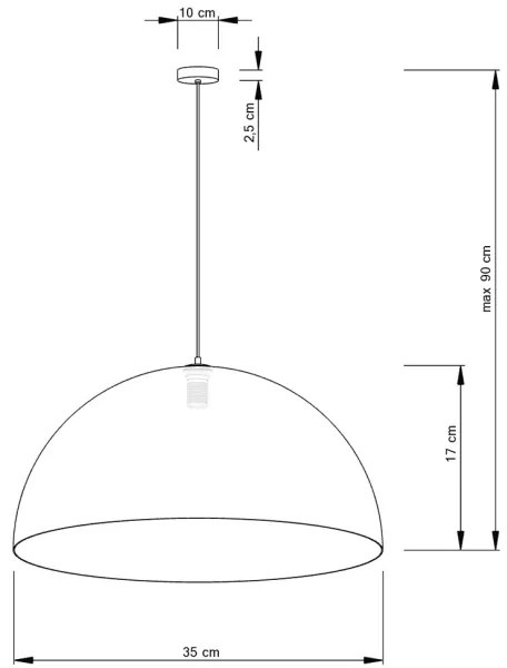 Lustr na lanku SFERA 1xE27/60W/230V pr. 35 cm černá/měděná