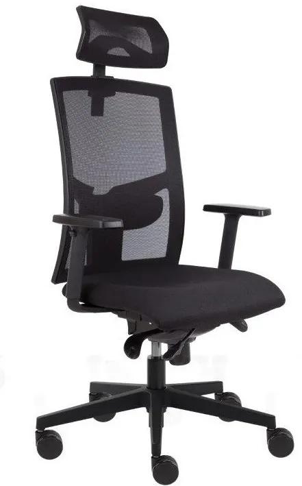 ALBA kancelářská židle GAME ŠÉF, T-synchro, sedák černá koženka