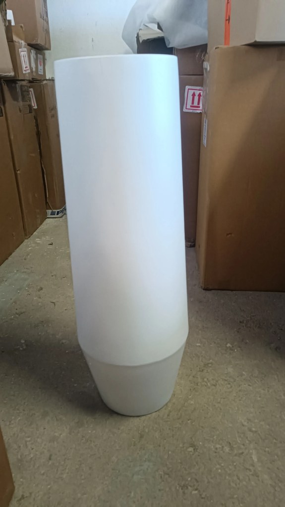 Designový květináč BERBELO, sklolaminát, výška 80 cm, bílý mat, outlet