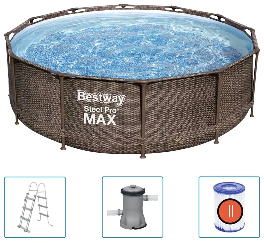 Bestway Bazénový set Steel Pro MAX Deluxe Series kruhový 366 x 100 cm