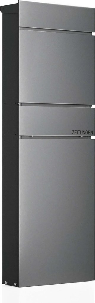 Poštovní schránka Wiltec – 395 × 142 × 1150 mm, antracitová (65096)