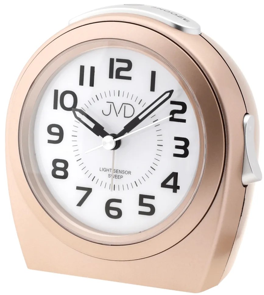 JVD Tichý netikající analogový budík rose gold JVD SRP910.11