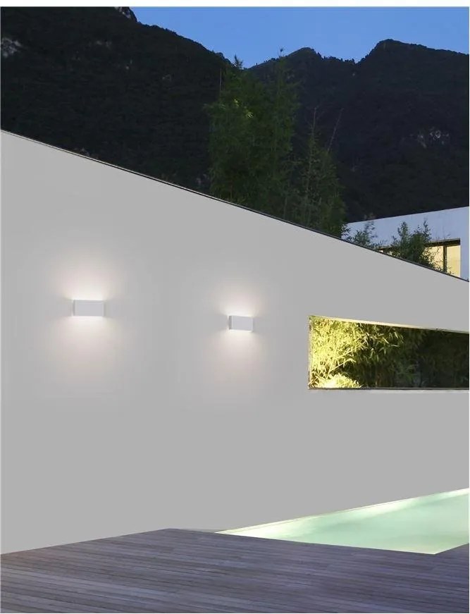 NV 9262111 Venkovní nástěnné svítidlo MILE bílý hliník a sklo LED 2x5W 3000K 100-240V 102st. IP54 světlo nahoru a dolů - NOVA LUCE