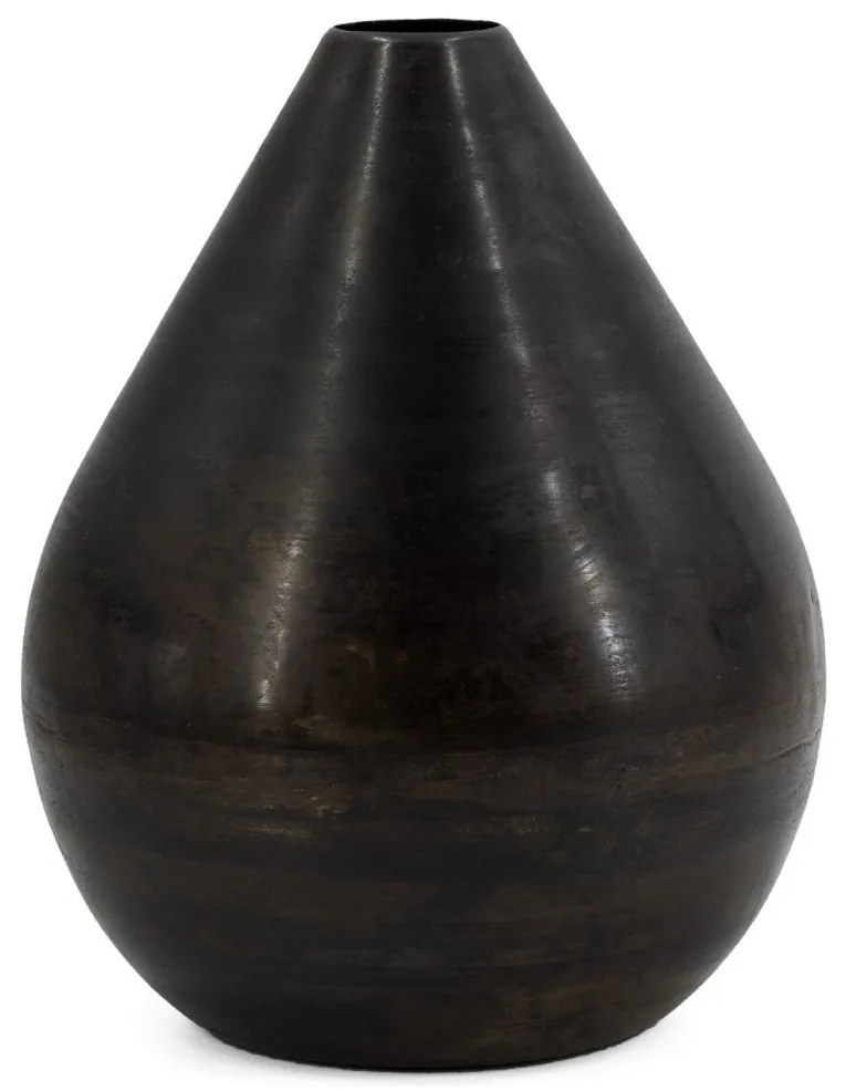Hnědá kovová váza KOLONY GLOBE 28 cm