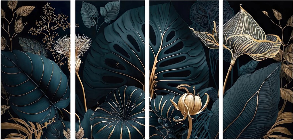 Exkluzivní Obraz na plátně do obývacího pokoje a ložnice Velká dekorace Zlato 60x120