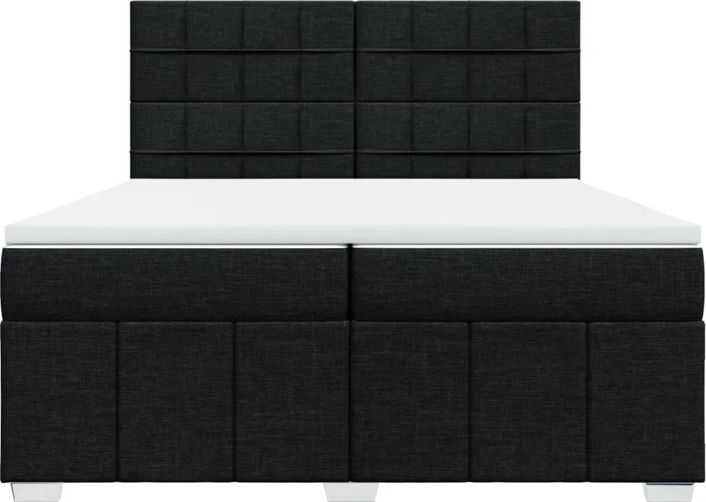 Box spring postel s matrací černá 200x200 cm textil 3291777