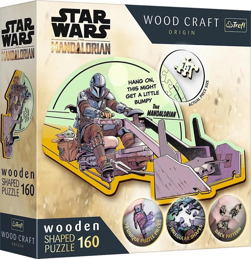 Dřevěné puzzle trefl wood craft origin puzzle the mandalorian: setkání 160 dílků