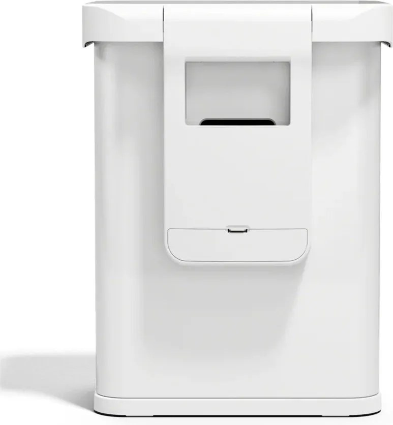 Matně bílý bezdotykový ocelový odpadkový koš 58 l Sensor – simplehuman