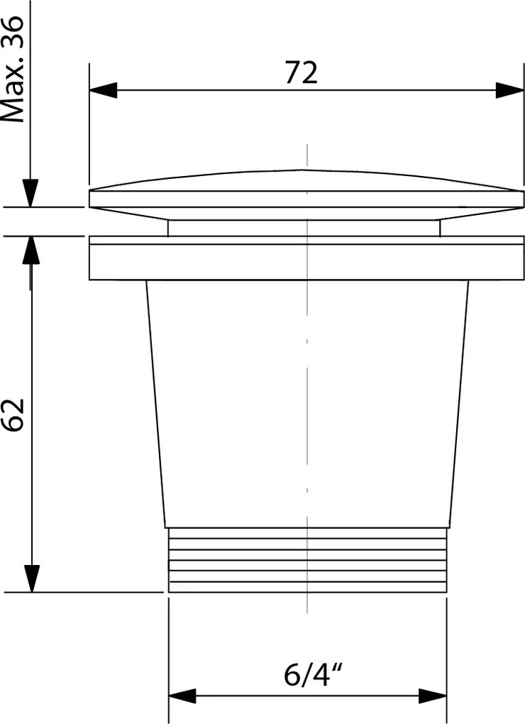Polysan vanová výpusť 11/2 Click Clack pro vany bez přepadu chrom 71704