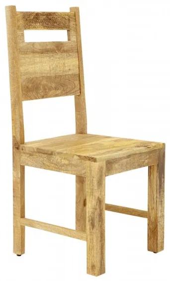 Indický nábytek - Židle Manu z mangového dřeva