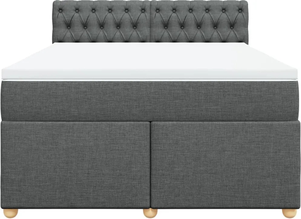 Box spring postel s matrací tmavě šedá 140x200 cm textil 3286711