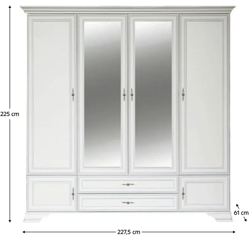 Kondela Skříň, alpská bílá, KENTAK SZF6D2S