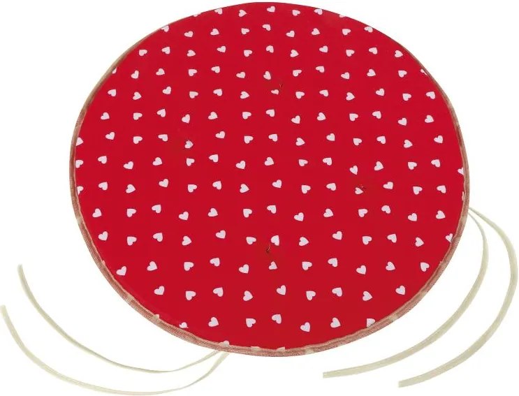 Bellatex Sedák Adéla kulatý hladký Červená,Bílá 40 cm, (průměr)