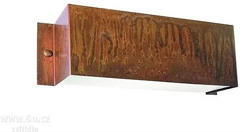 Il Fanale 252.04.RR Decori, hranaté nástěnné svítidlo z mědi pro nepřímé osvětlení, 2x60W, 42,5x13cm, IP54